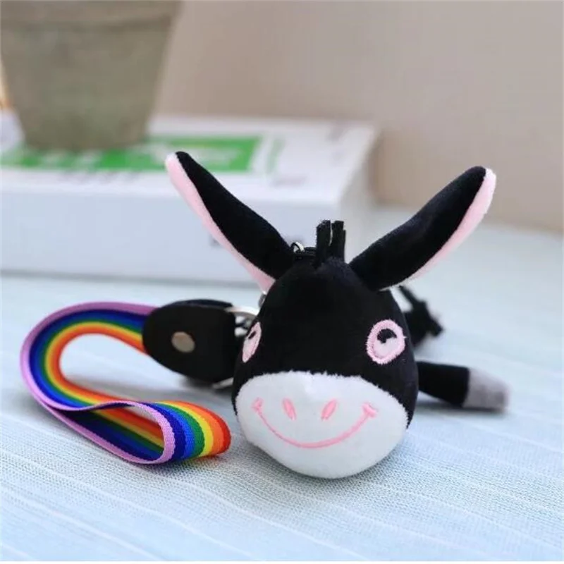 1PCS-Black-Little-Donkey-Phone-Chain-Hanger-Neck-Creative-Plush-Toy ...