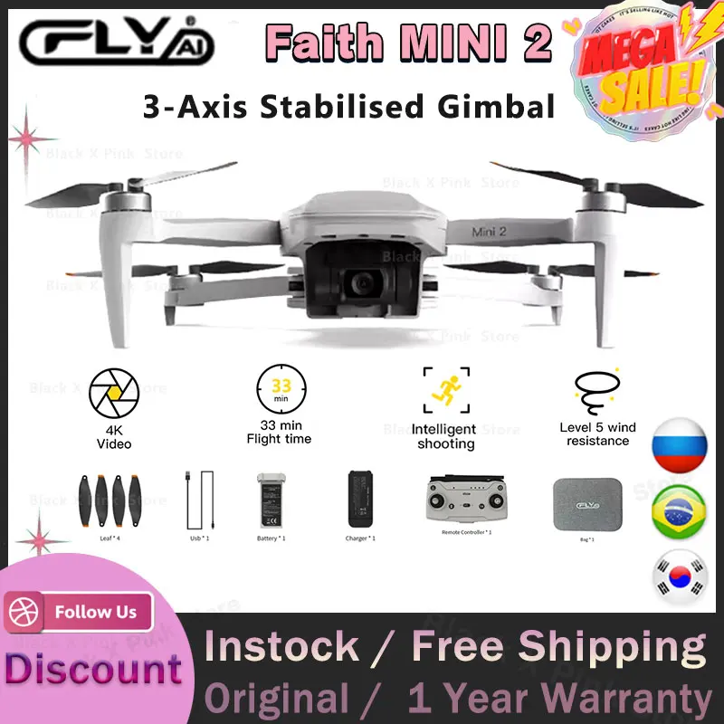 CFLY-Faith-MINI2-Drone-3-Axis-Gimbal-Professional-Camera-4K-Video ...