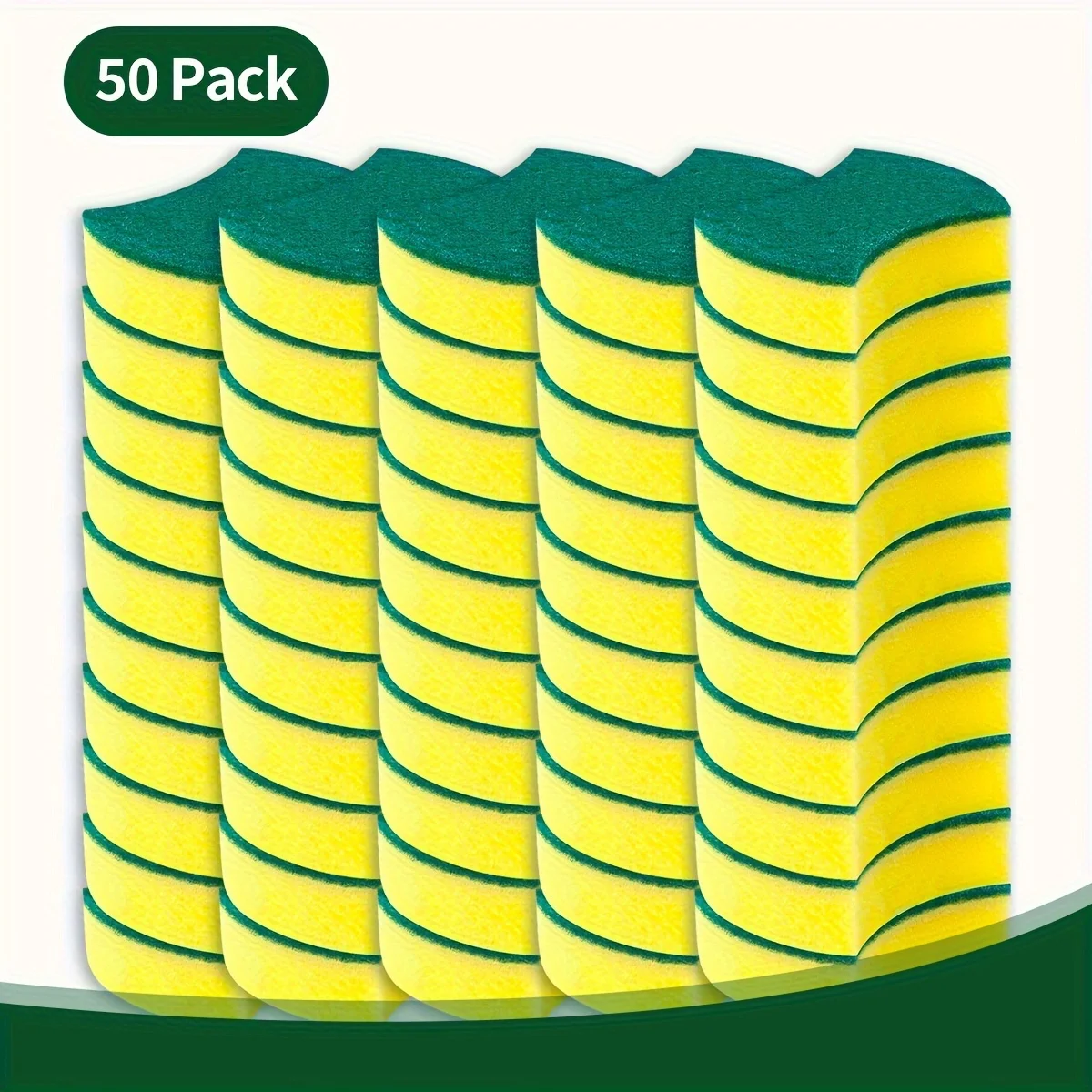 50/100Pcs Scrub Sponges Kitchen Double-Sided Cleaning Sponges Absorbent ...