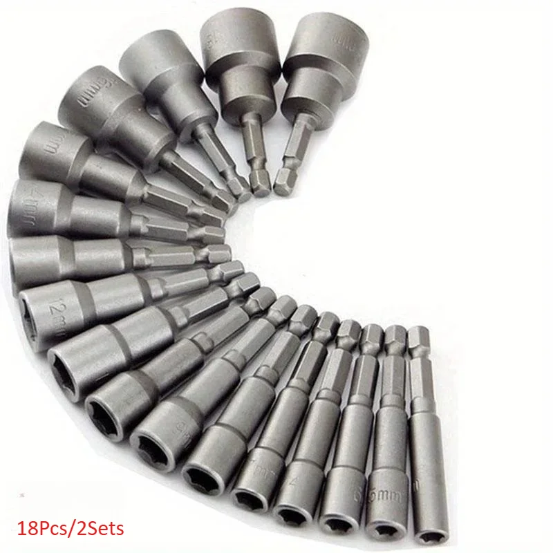 5-13mm Hex Sockets Sleeve Nozzles Nut Driver Set 9pcs/set Or 18pcs ...