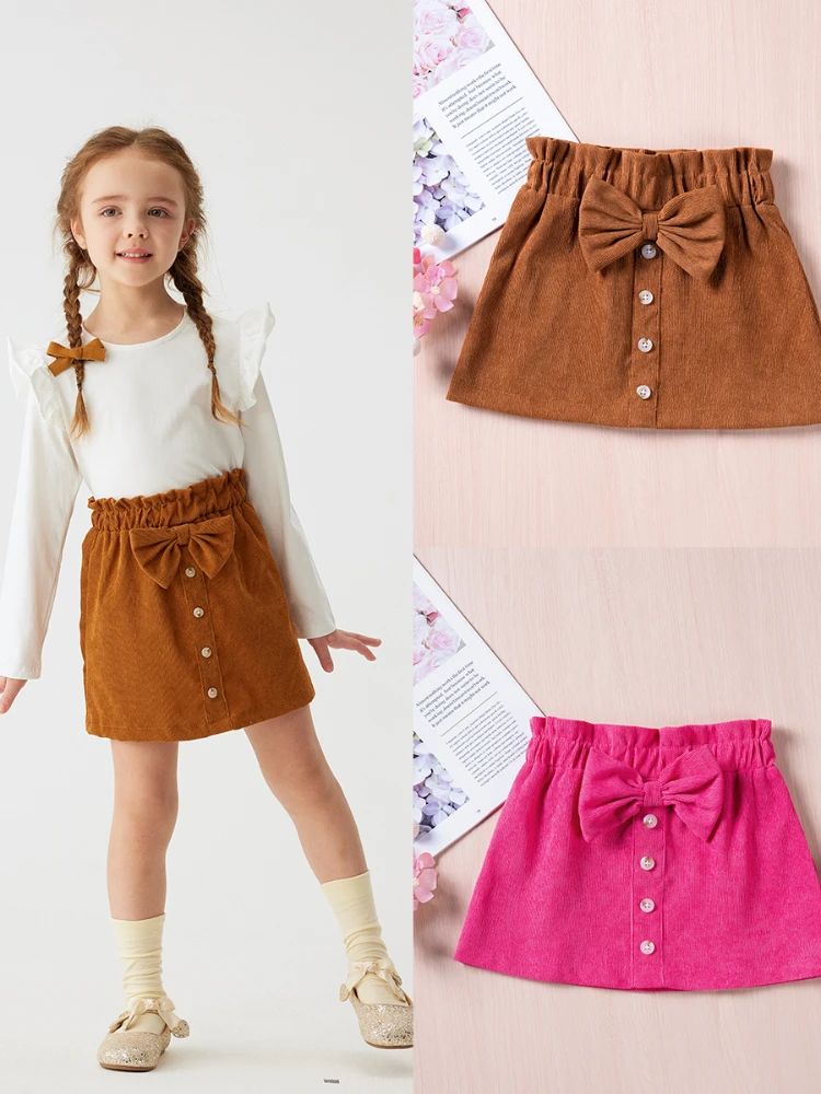 Girl-s-Fashion-Mini-Skirt-Children-s-Casual-A-line-Skirt-Solid-Color ...