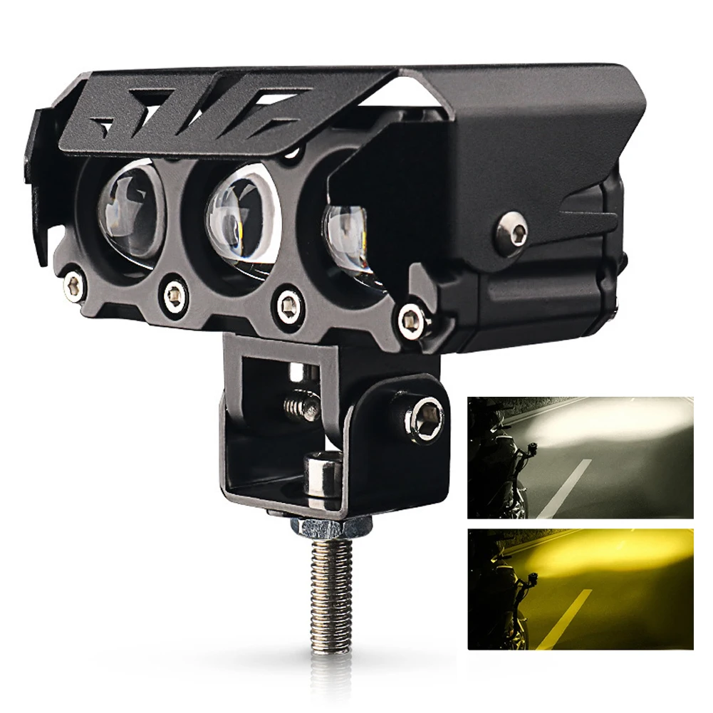 Faro-LED-de-120W-para-motocicleta-y-coche-luz-de-trabajo-de-doble-Color ...