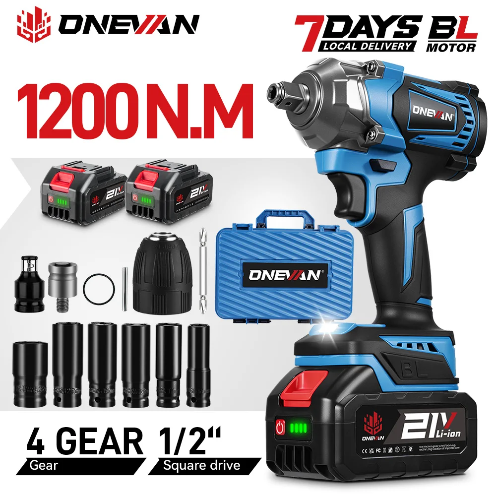 ONEVAN 1200 N.M Bürstenloser 1/2 Zoll elektrischer Schlagschrauber 3 ...