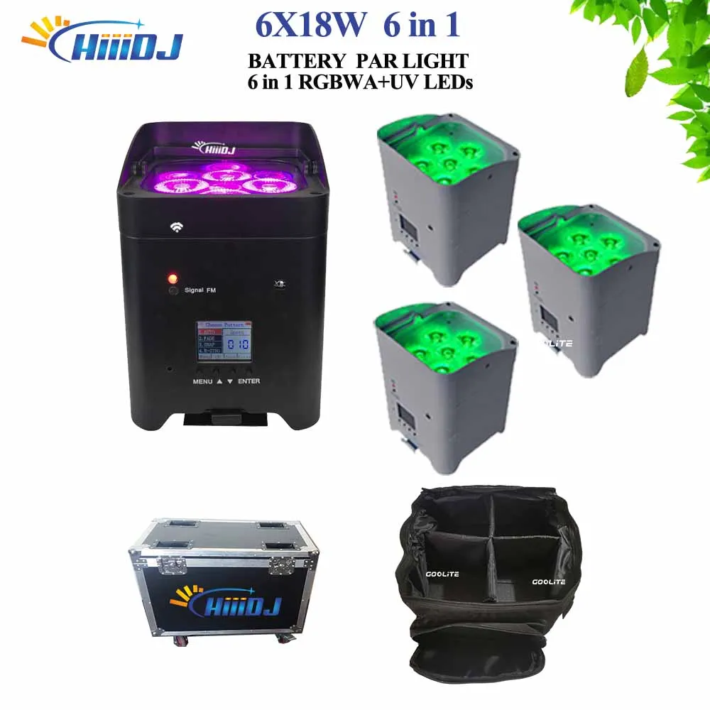 1-24-Battery-Par-Can-LED-light-6x18w-RGBWAUV-Led-Wireless-Par-Bag-DMX ...