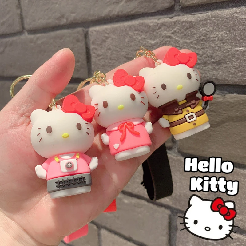 Cute-Cartoon-Hello-Kitty-series-Pendant-Keychain-Holder-Key-Chain-Car ...