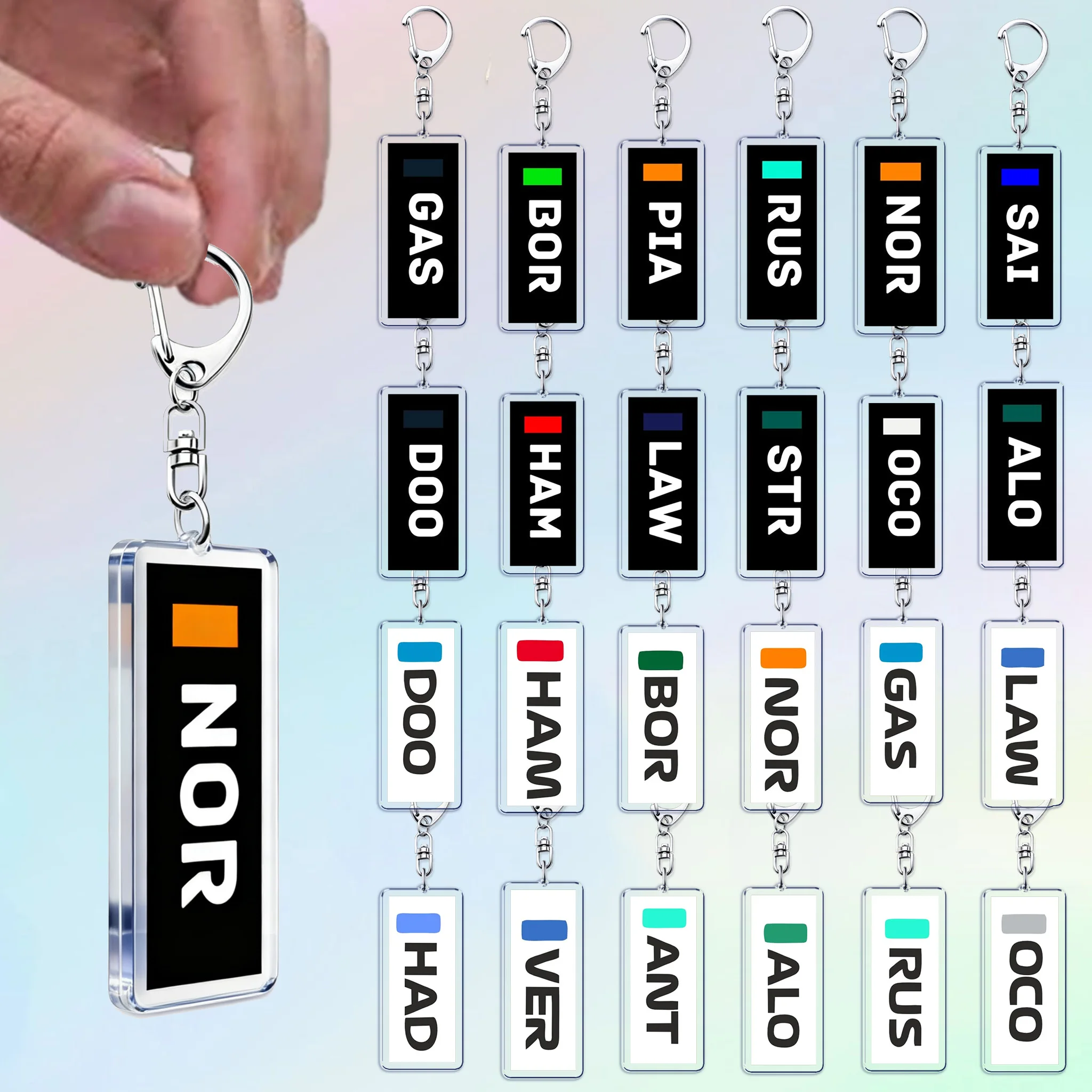 Cool Racing Car Drivers Name Keychain Llavero Accessories Bag Charms ...