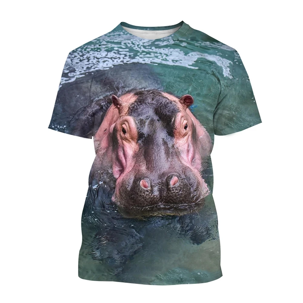 Summer-Fashion-Personalized-Hippo-Pattern-Printed-Men-s-T-shirt-Hip-Hop ...