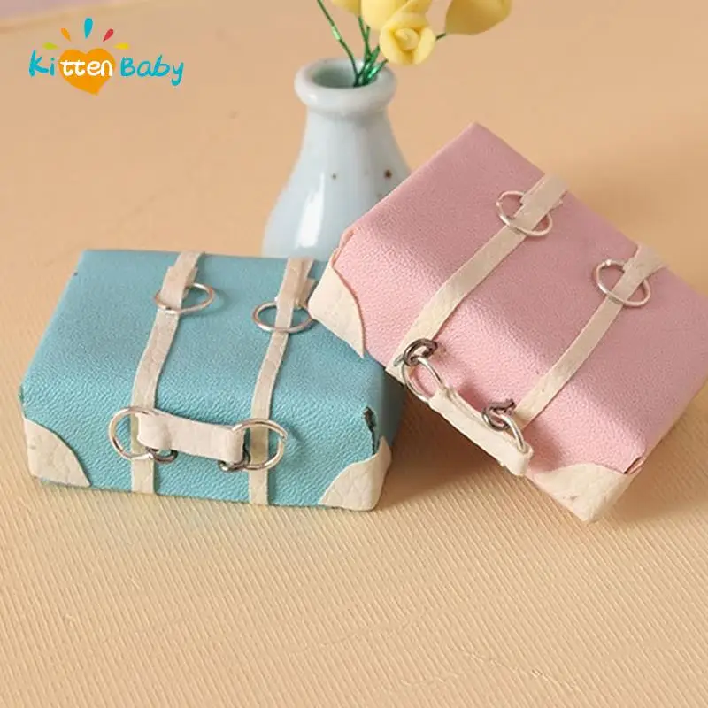 Mini maleta portátil en miniatura para casa de muñecas, Maleta de cuero ...
