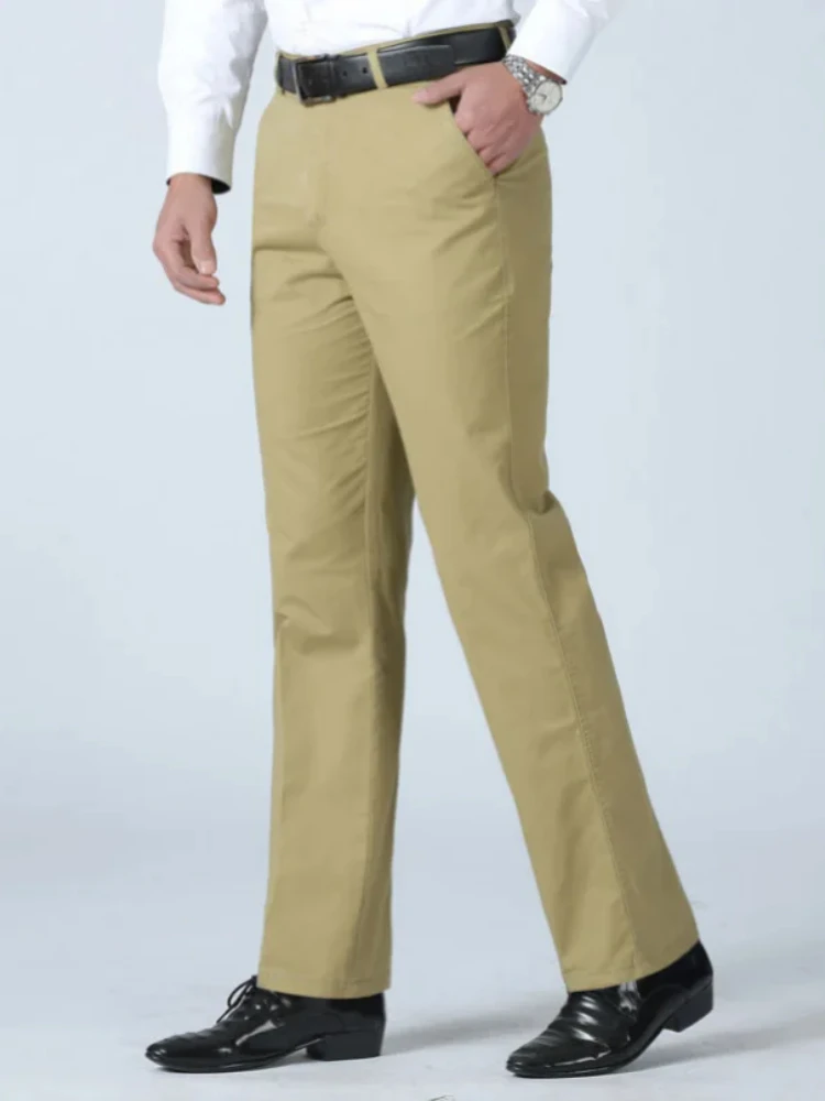 Mens-Summer-Thin-Suit-Pants-Casual-Autumn-Thick-100-Cotton-Classic ...