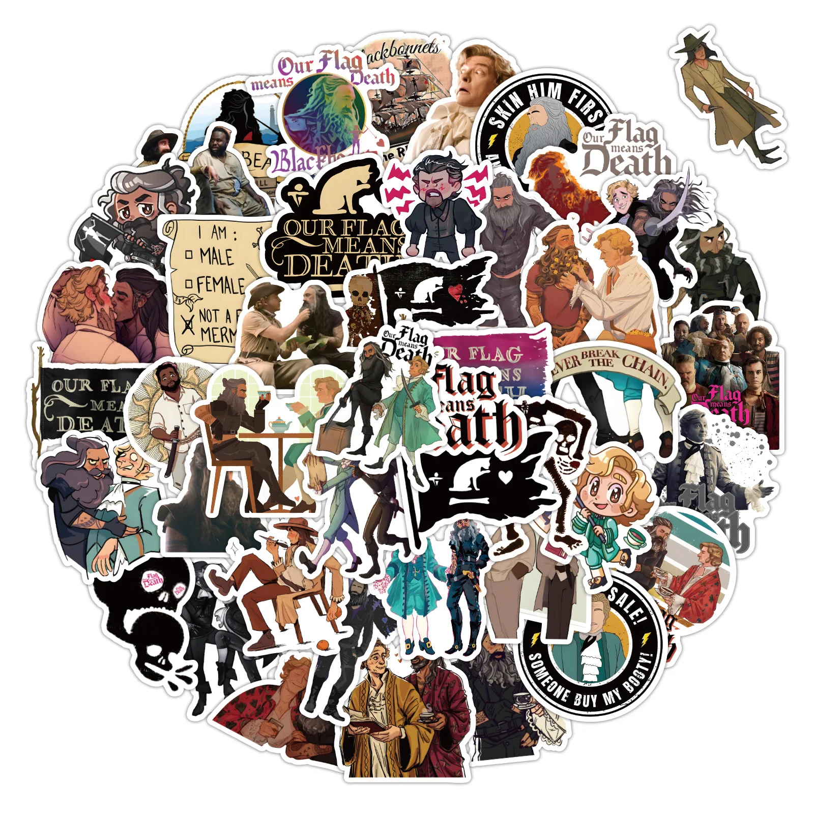 10-53pcs-Our-Flag-Means-Death-stickers-our-flag-means-death-flag ...