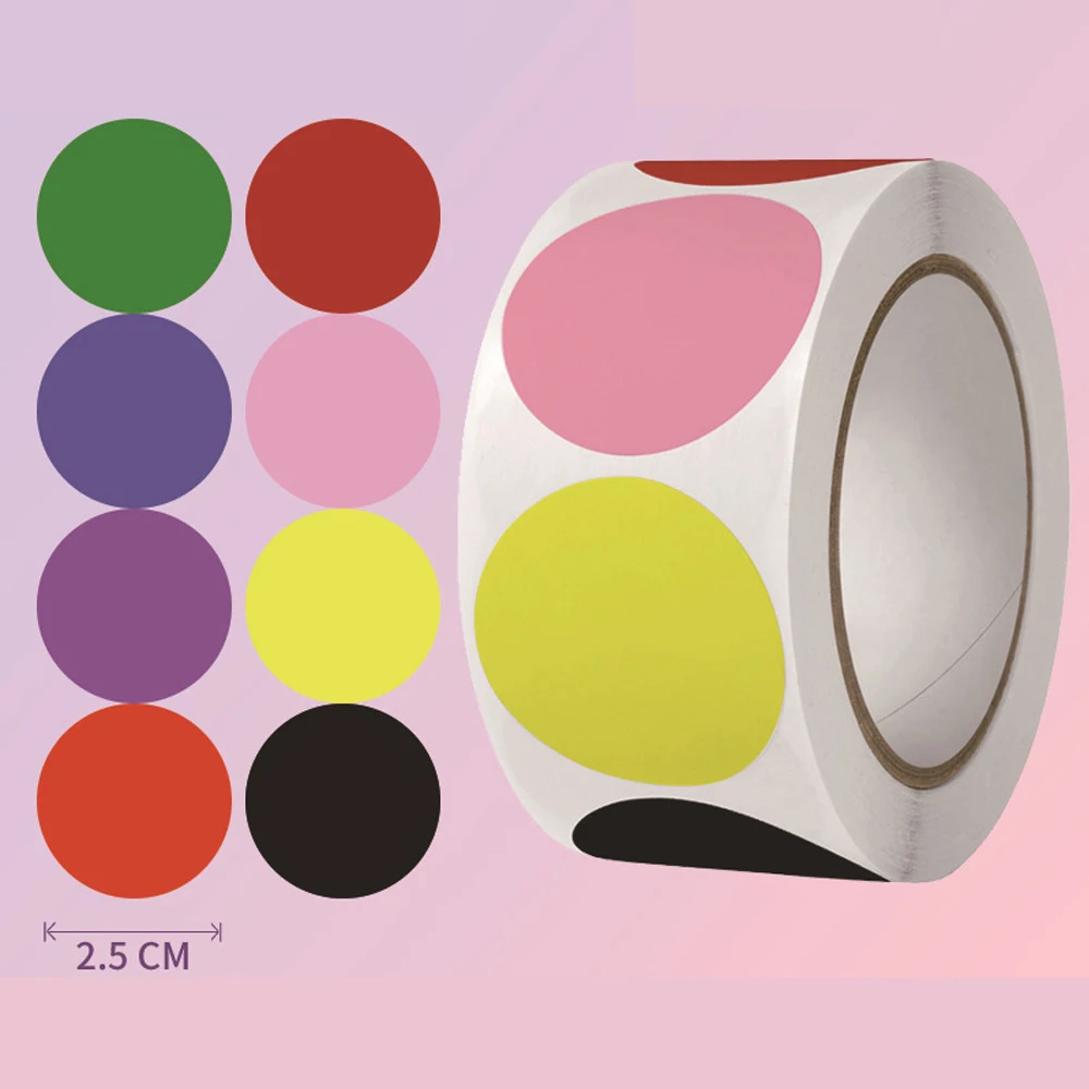 500pcs-Round-Blank-Handmade-Sticker-1inch-Black-White-Pink-Paper ...