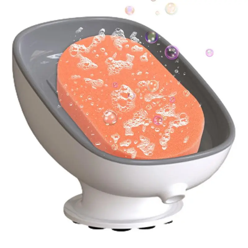 Bar-Soap-Holder-Double-Layer-Soap-Dish-With-Suction-Cups-Portable-Bar ...