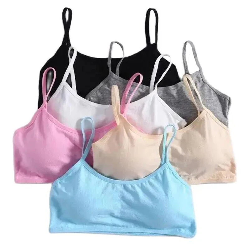 8-16-Y-Kids-Young-Girls-Solid-Soft-Cotton-Bra-Girls-Full-Cup-Breathable ...
