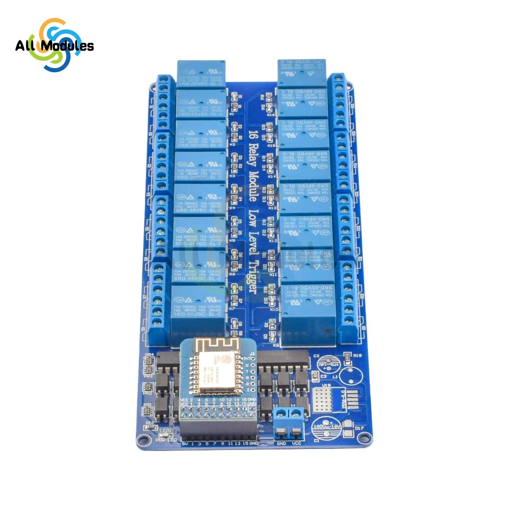 DC 5V 12V 16CH Network Relay Module Onboard ESP8266 WIFI Module LM2576 ...