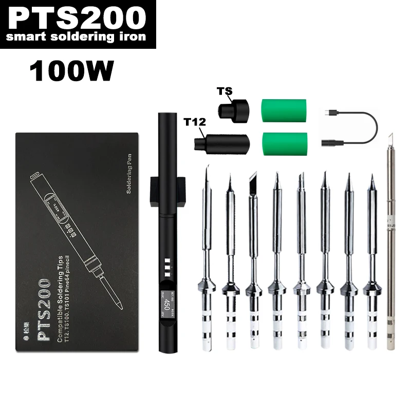 PTS200-Electric-Soldering-Iron-Smart-Mini-Portable-100W-Fast-Heating-Soldering-Station-Universal ...