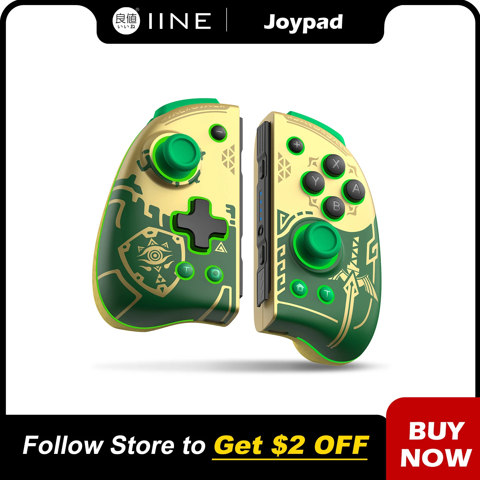 IINE Joypad Neptune ALPS Stick Mechanics button, dorado verde ...