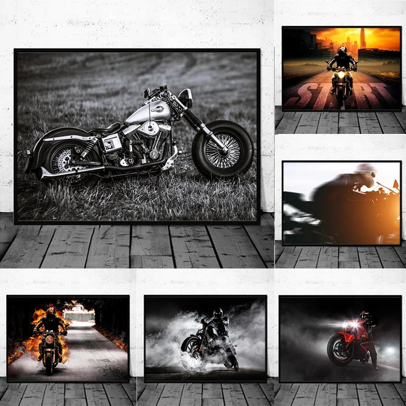 Cool Motorcycle Pictures and Artworks Printed on Canvas • CanvasPaintArt