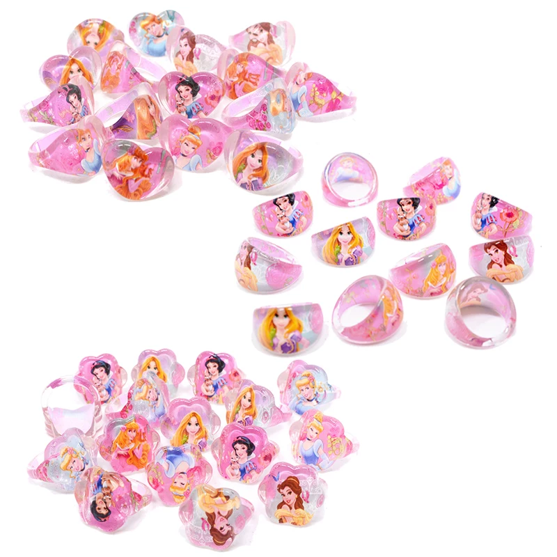10pcs-Anime-Disney-Princess-Rings-Acrylic-Crystal-Princess-Kid-Ring ...