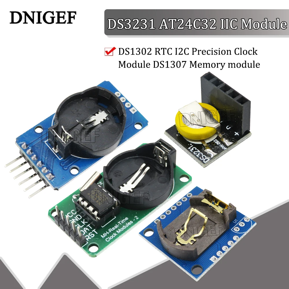 DS3231-AT24C32-IIC-Module-DS1302-RTC-I2C-Precision-Clock-Module-DS1307 ...