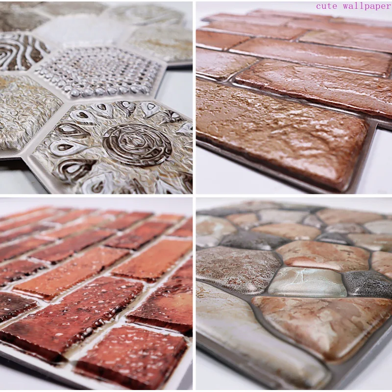 10pcs-3D-Self-Adhesive-Wall-Paper-30x30-DIY-Stone-Pattern-Wallpaper ...