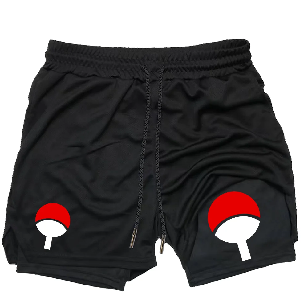 Naruto Anime Double Layer Shorts Men Gym Workout Printed Sports Multi ...