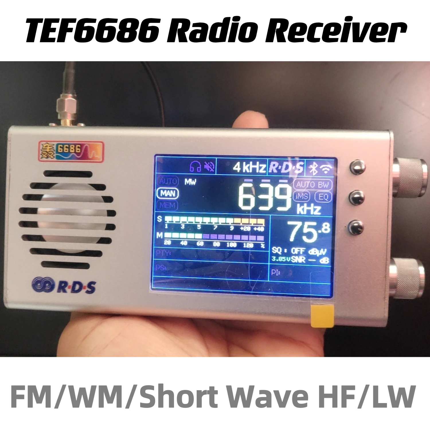 2nd Generation TEF6686 Full Band FM/MW/Short Wave HF/LW Radio Receiver ...