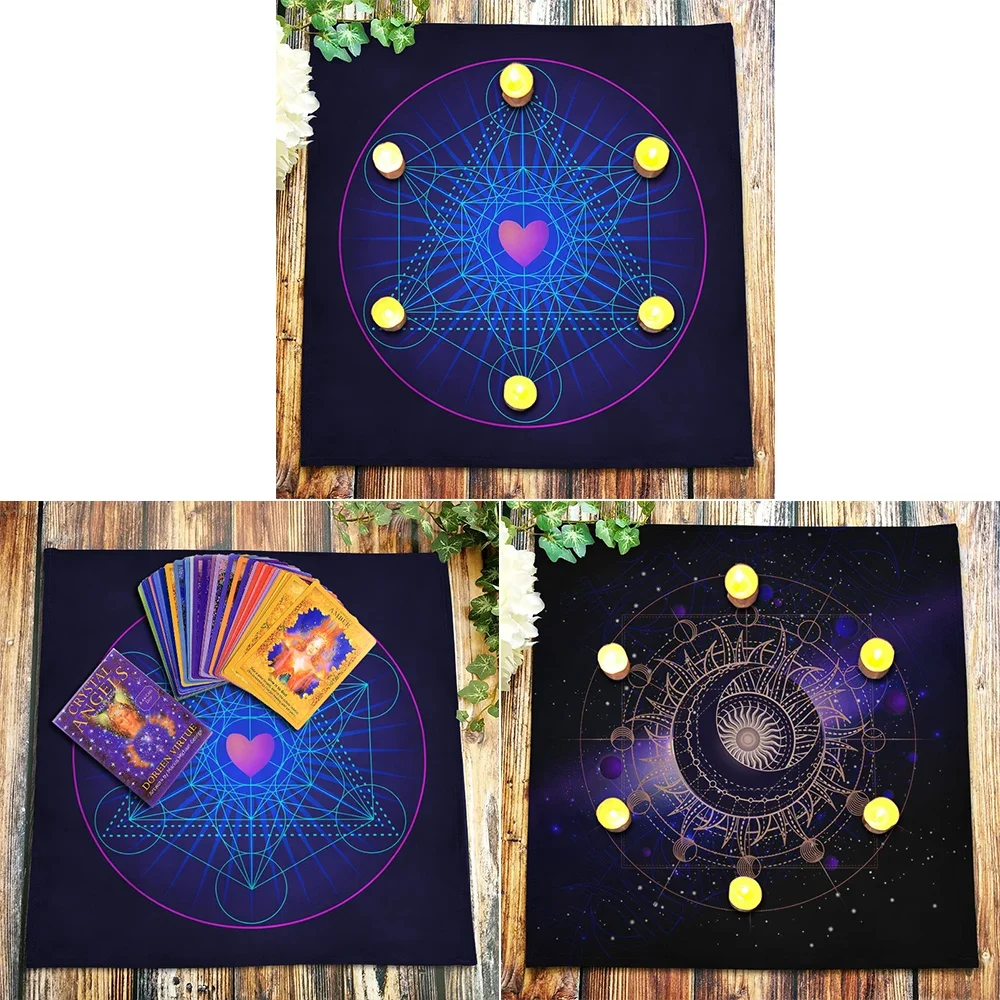 Rubik-s-Cube-Heart-shaped-Tarot-Card-Tablecloth-Velvet-Crystal-Grid ...