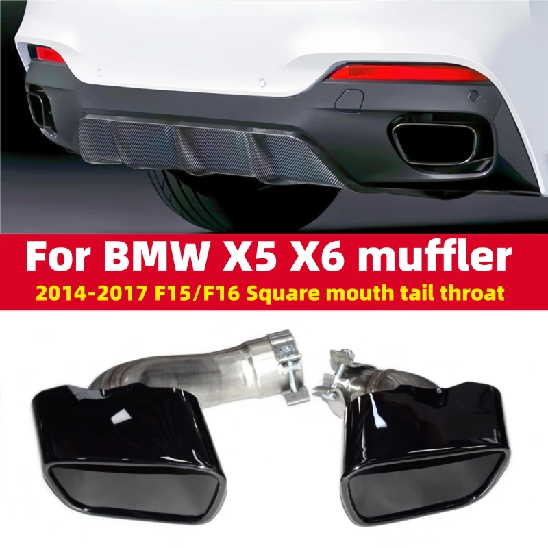 For BMW X5 F15 X6 F16 28i 35i Square Mouth Tailpipe X5MT Sports Exhaust ...