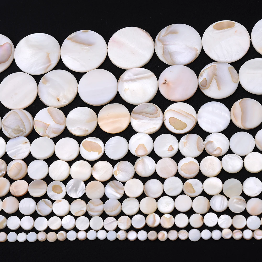 Natural-Round-Flat-Shell-Beads-For-Jewelry-Making-Lovry-Mother-of-Pearl ...