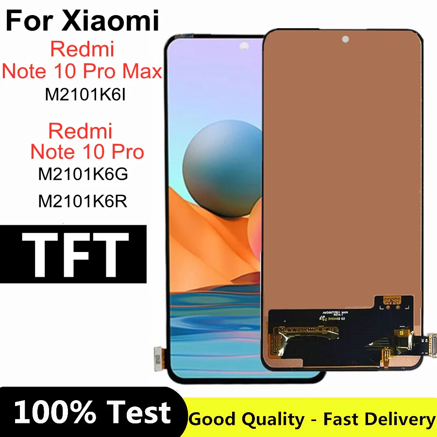 6.67 "tft Lcd Para Xiaomi Redmi Nota 10 Pro M2101k6g Display Lcd De Toque Digitador Da Tela ...