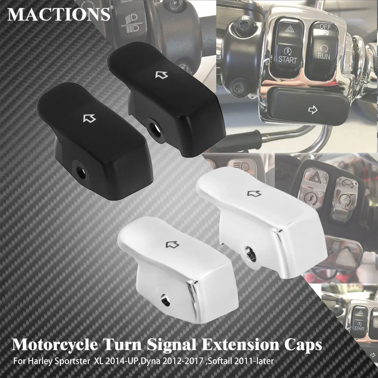 Motorcycle-Extension-Switch-Buttons-Turn-Signal-Caps-Cover-2PCS-For ...