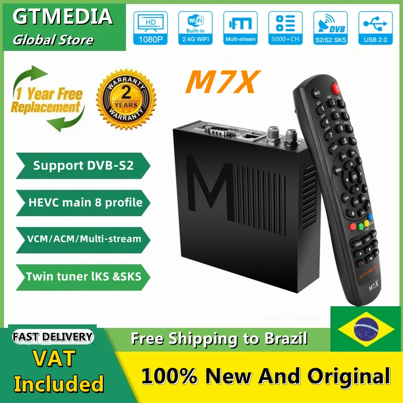 GTMEDIA-receptor satélite M7X compatible con DVB-S2 SKS VCM/ACM/Multi ...