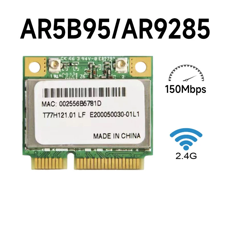 Atheros 9285 Ar5b95 Ar9285 802.11b/g/n 150mbps Wlan Half Mini Pci-e ...