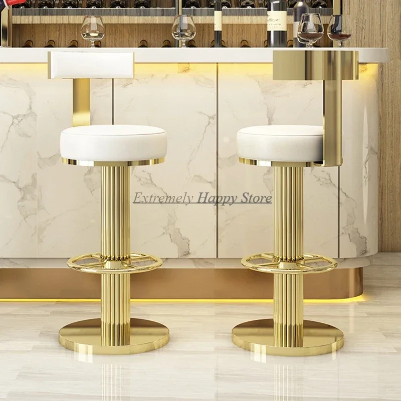 Bangku-Bar-putar-Nordic-mewah-dapat-disesuaikan-tinggi-putih-dan-emas ...
