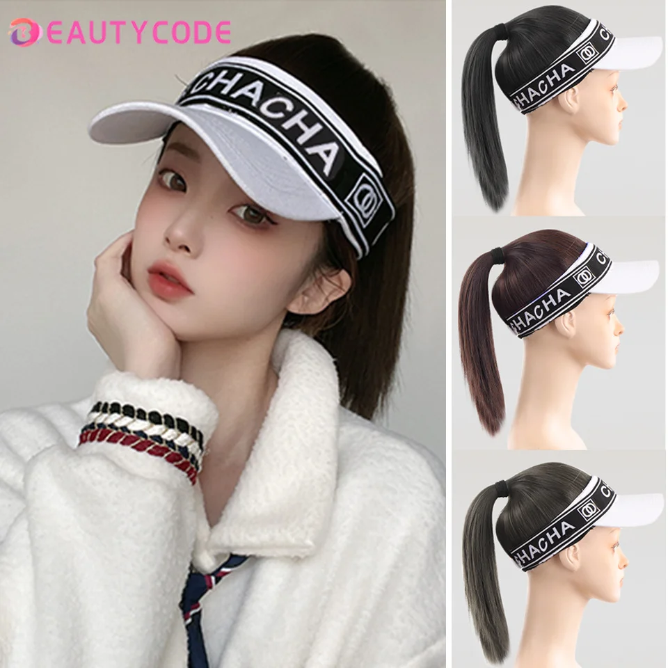 BEAUTYCODE-Baseball-cap-wig-empty-top-hat-synthetic-one-piece-ponytail-short-hair-heat-resistant ...
