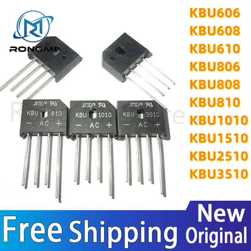 10PCS New KBU606 KBU608 KBU610 KBU806 KBU808 KBU810 KBU1010 KBU1510 ...