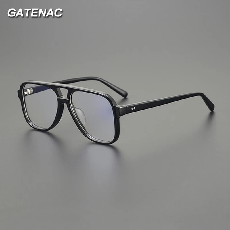 Vintage-Acetate-Glasses-Frame-Men-Pilot-Handmade-Designer-Myopia ...