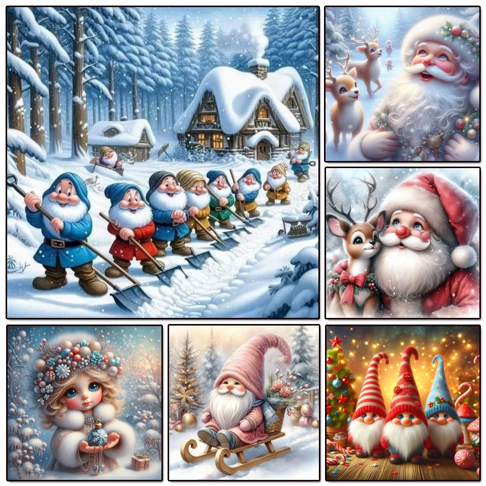 DIY Diamond Painting Christmas gnome Wall Decoration Full Rhinestone ...