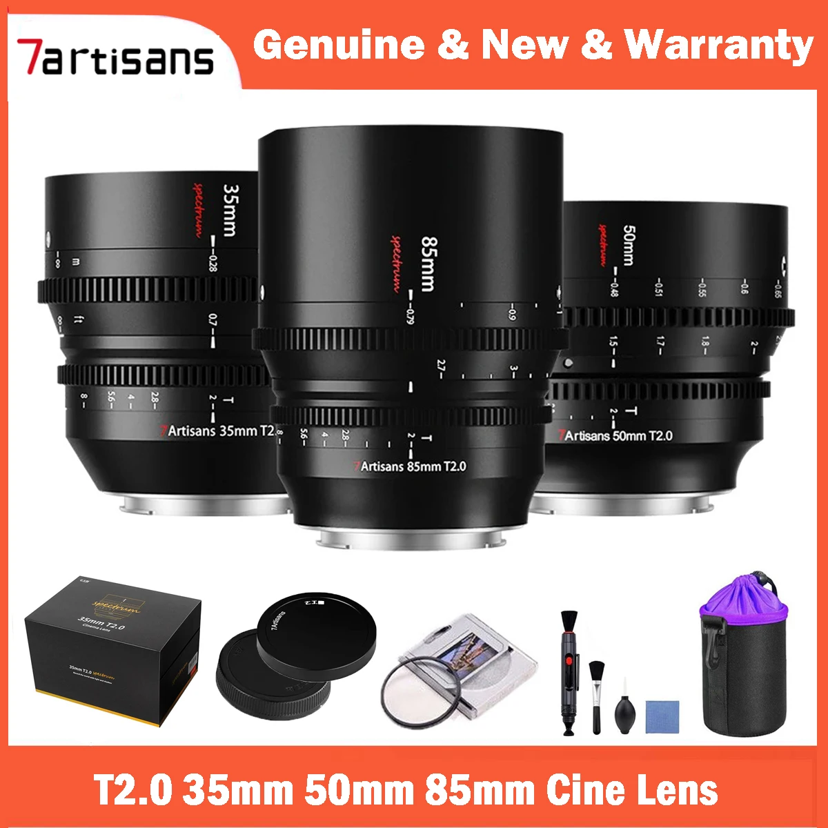 7artisans-T2-0-35mm-50mm-85mm-Full-Frame-Cine-Spectrum-Lenses-For-Sony ...