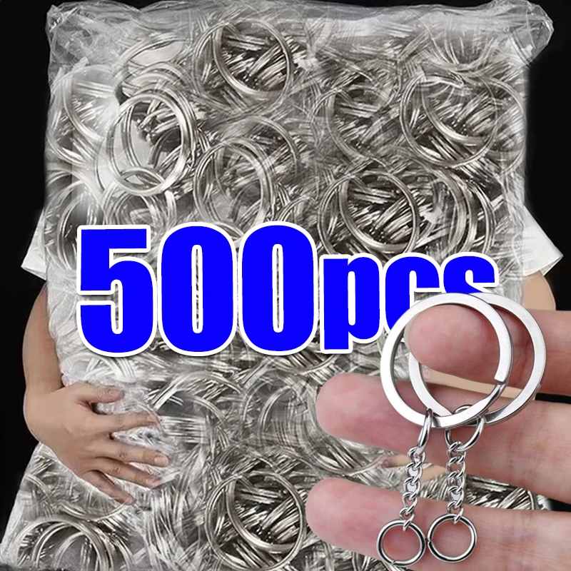 50-500pcs-Metal-Blank-Keyring-Keychain-Split-Rings-Keyfob-Keyrings ...