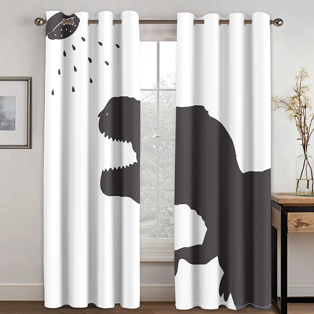 3d Printed Funny Cartoon Shower Dinosaur Shading Window Curtain ...