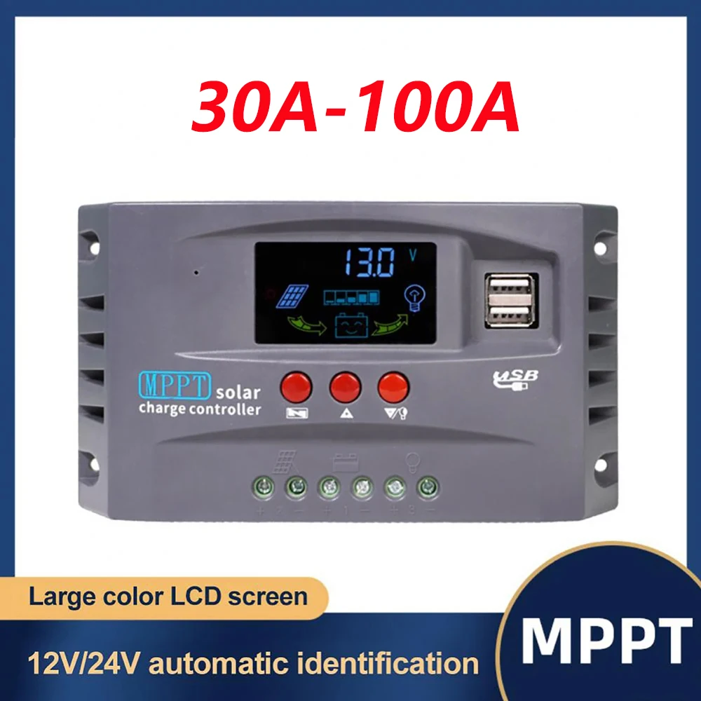 Solar-Controller-12Volt-24Volt-Automatic-Identification-ReCharger-LCD-Display-Solar-Regulator ...