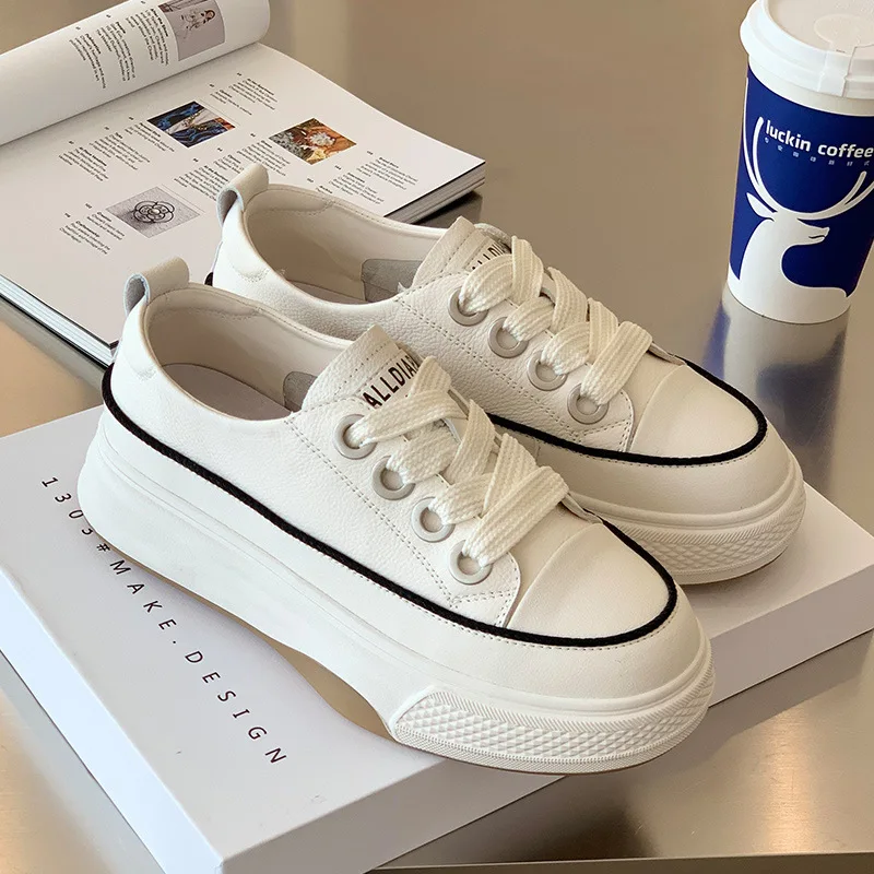 Zapatos-blancos-peque-os-de-suela-gruesa-para-mujer-zapatillas ...