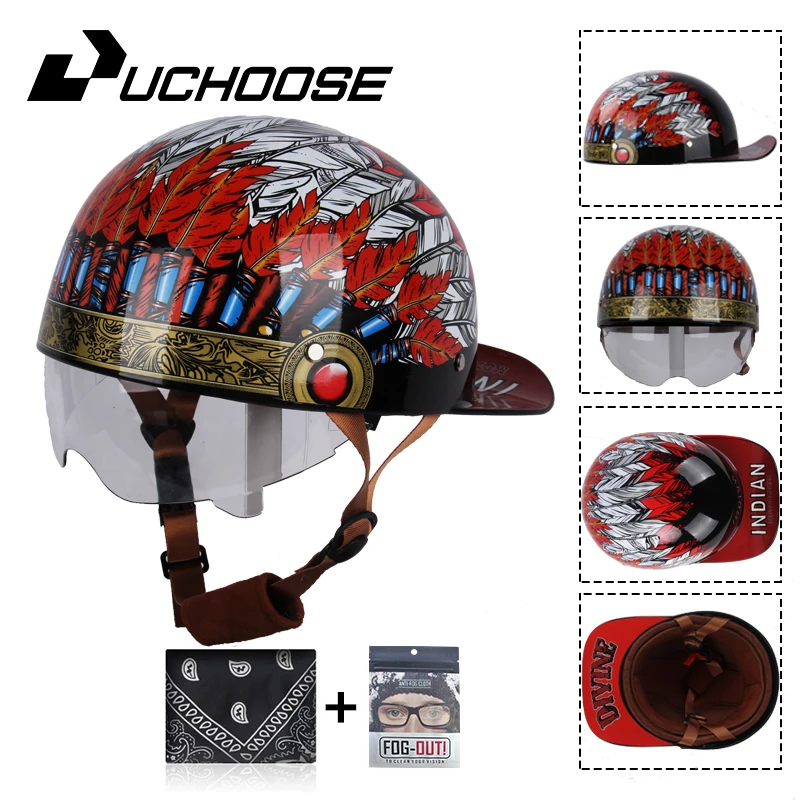 2024-Baseball-Cap-Helmet-Motorcycle-Vintage-Retro-Helmets-Summer-Open ...