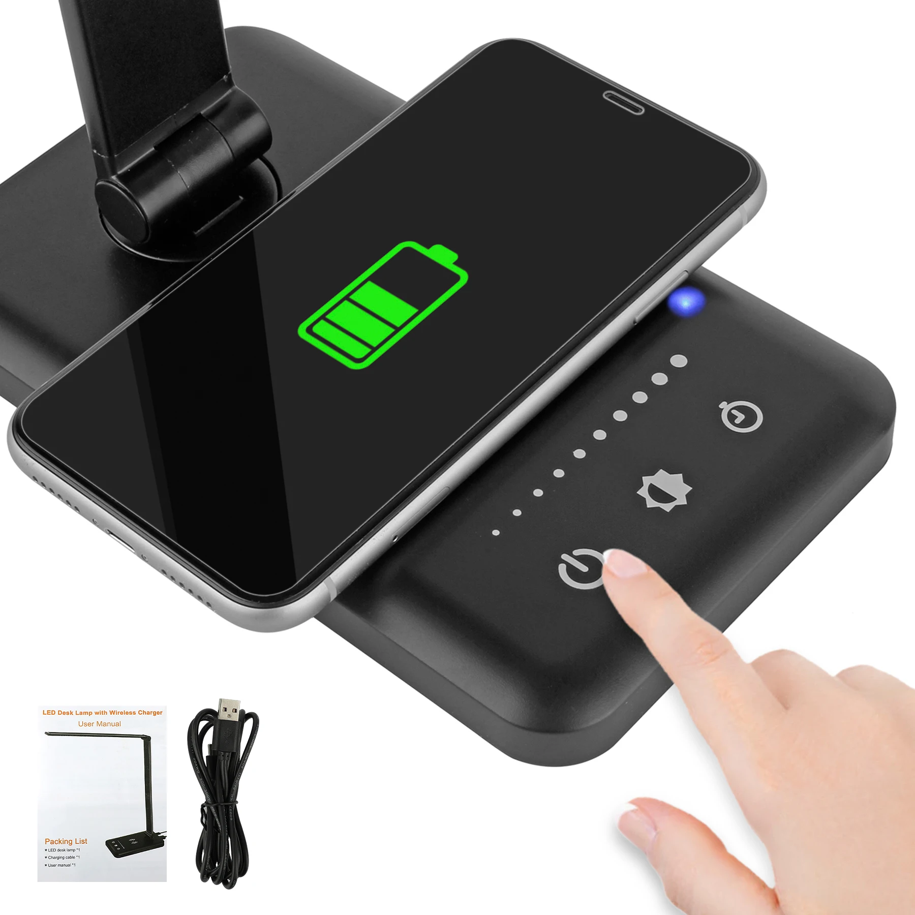 Led Table Lamp Wireless Charger | Table Lamp Wireless Charging ...