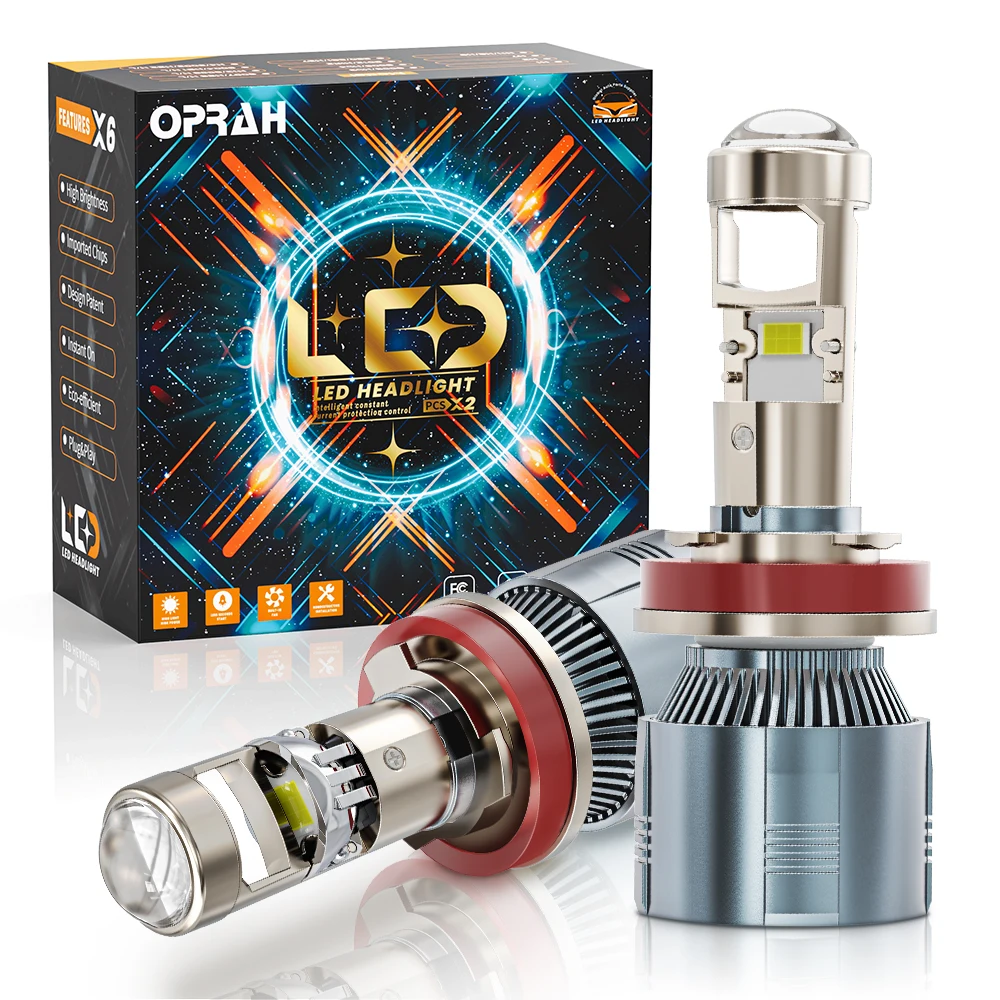 Oprah-New-H4-LED-Headlight-Mini-Lens-Projector-H7-H8-H9-H11-9005-HB3 ...
