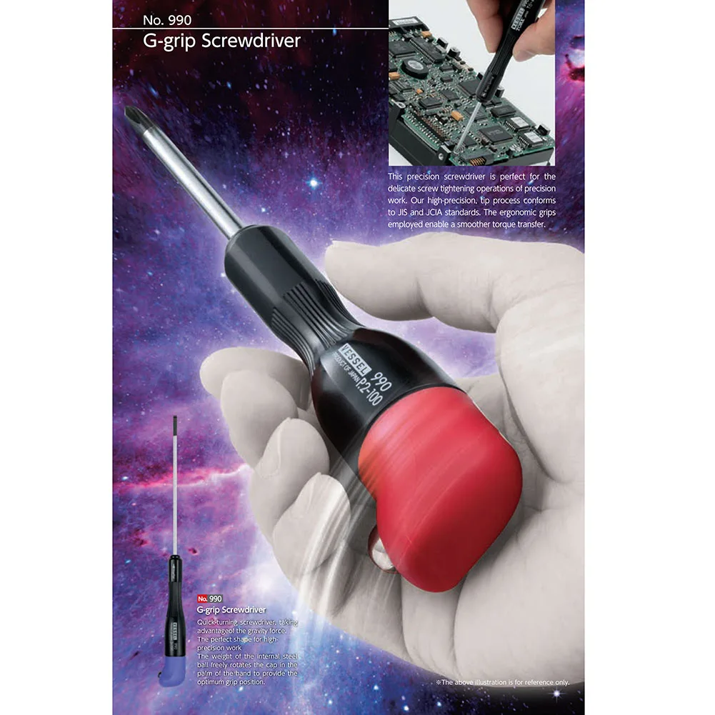 Japan Vessel No.990 G-grip Screwdriver For Ultra Precision And Small ...