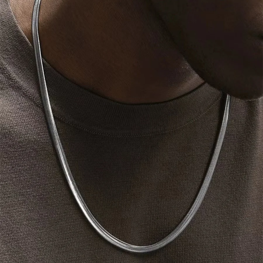Collar-de-cadena-de-acero-inoxidable-para-hombre-y-mujer-cadena-b-sica ...