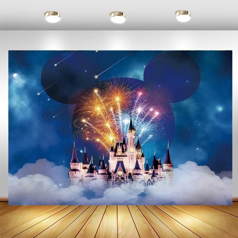Mickey-Mouse-Disney-Castle-Backdrop-Night-Fireworks-Meteor-Shower ...