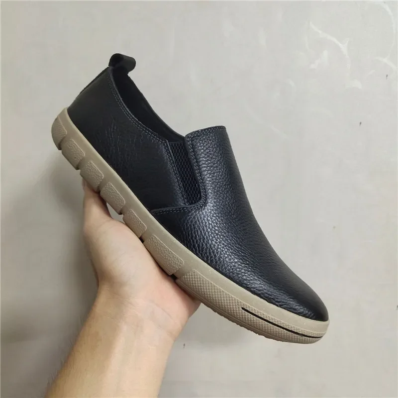 2025 Shoes Man Genuine Leather Man Flat Shoes Casual Loafers Slip On ...